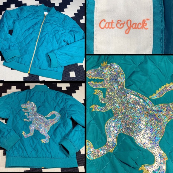 Cat & Jack | Jackets & Coats | Adorbs Cat Jack Sparkly T Rex Quilted ...